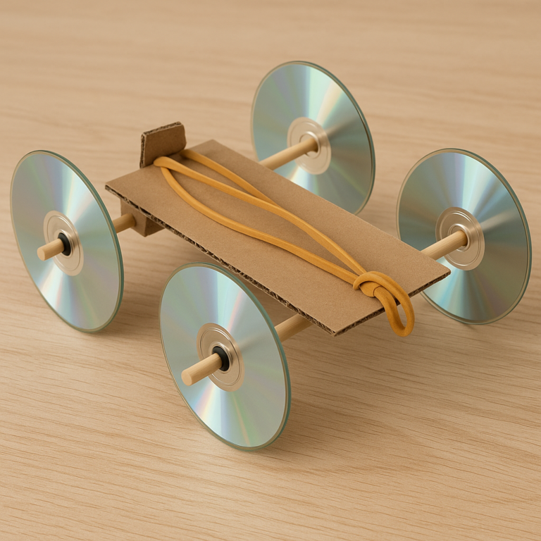 1. Rubber Band Powered Cars – Woven Learning and Technology 501.c3