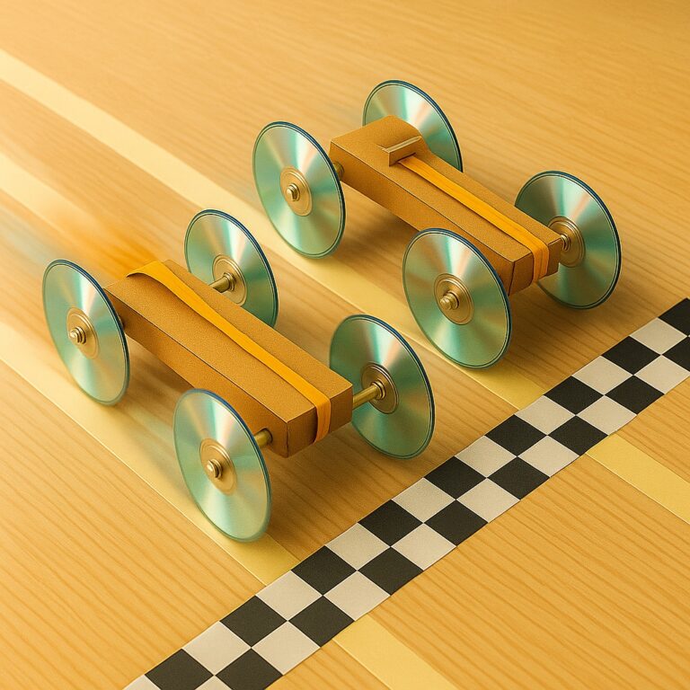 1. Rubber Band Powered Cars – Woven Learning and Technology 501.c3